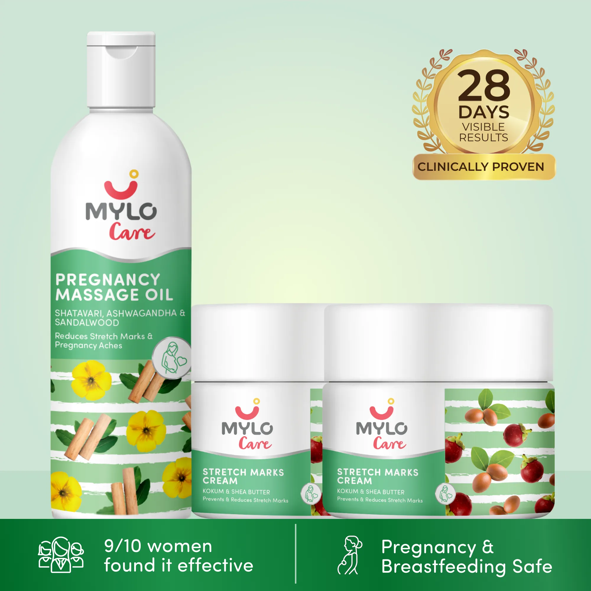 Stretch Marks Kit - Removes Scars | Made with Natural Ingredients | Tightens Skin - (1 Stretch ...