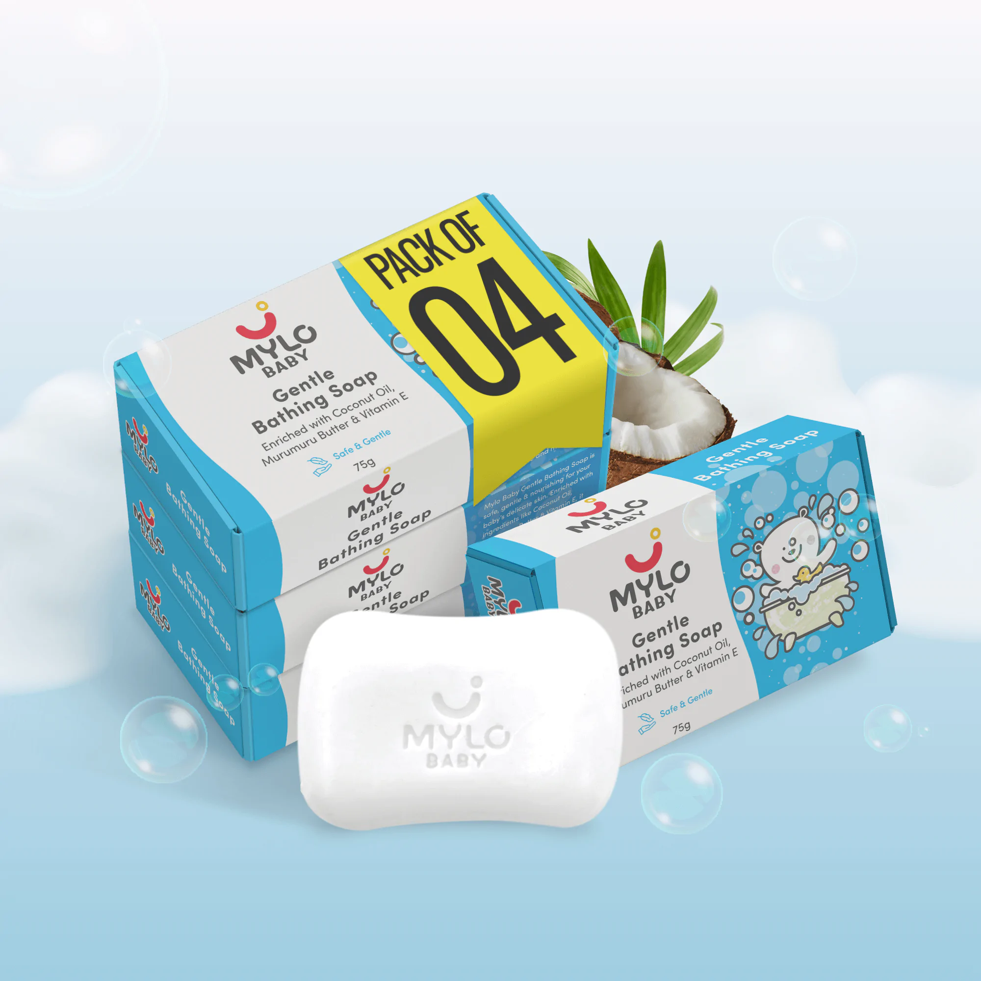 Mylo Baby Soap 75g - For 0-3 years with Vitamin E, Murumuru Butter ...
