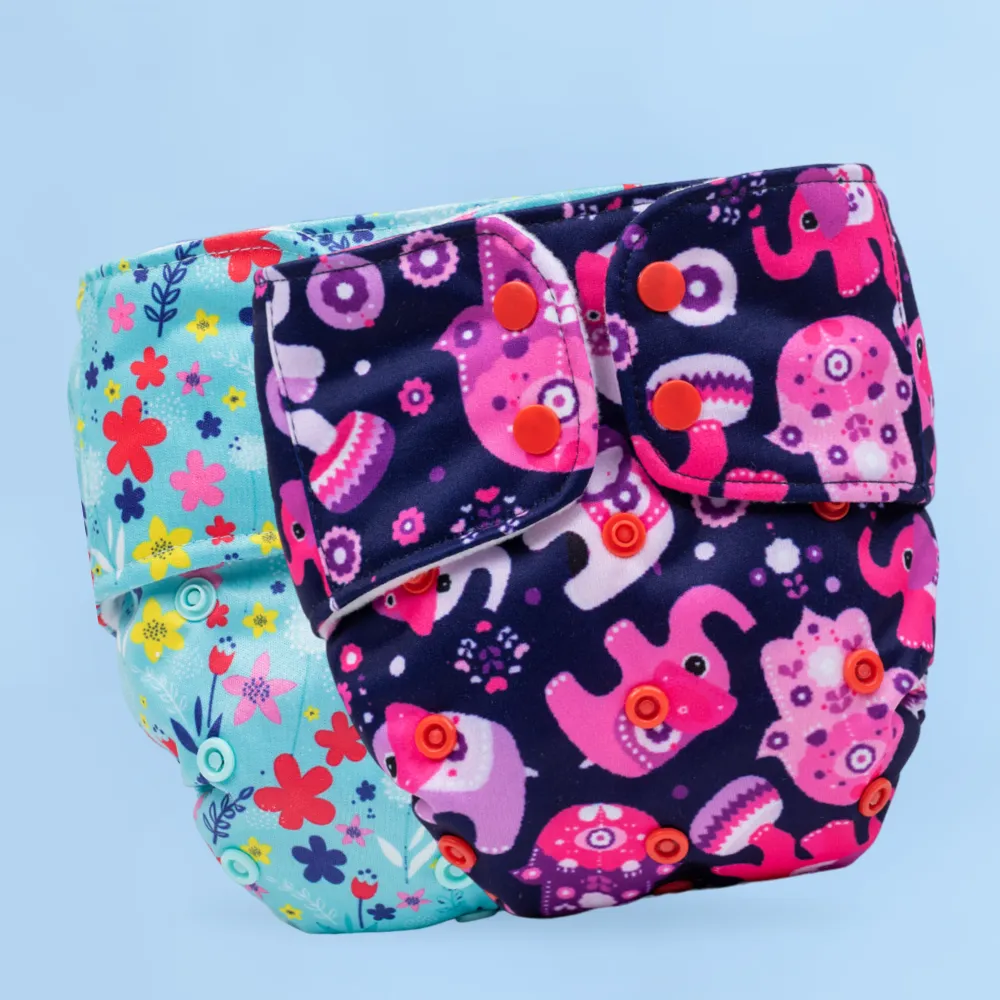 Adjustable Washable & Reusable Cloth Diaper With Dry Feel, Absorbent ...