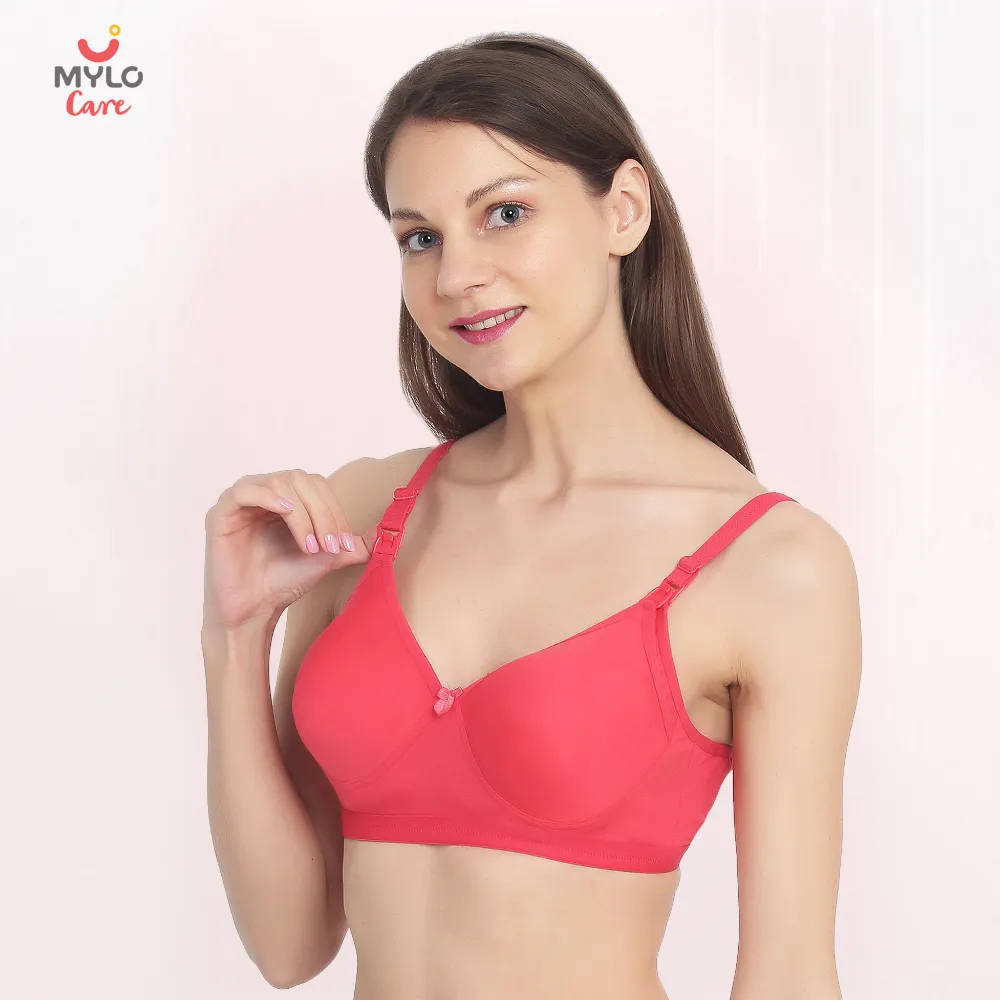 42B- Buy Mylo Maternity/Nursing Moulded Spacer Cup Bra with free bra extender - Coral
