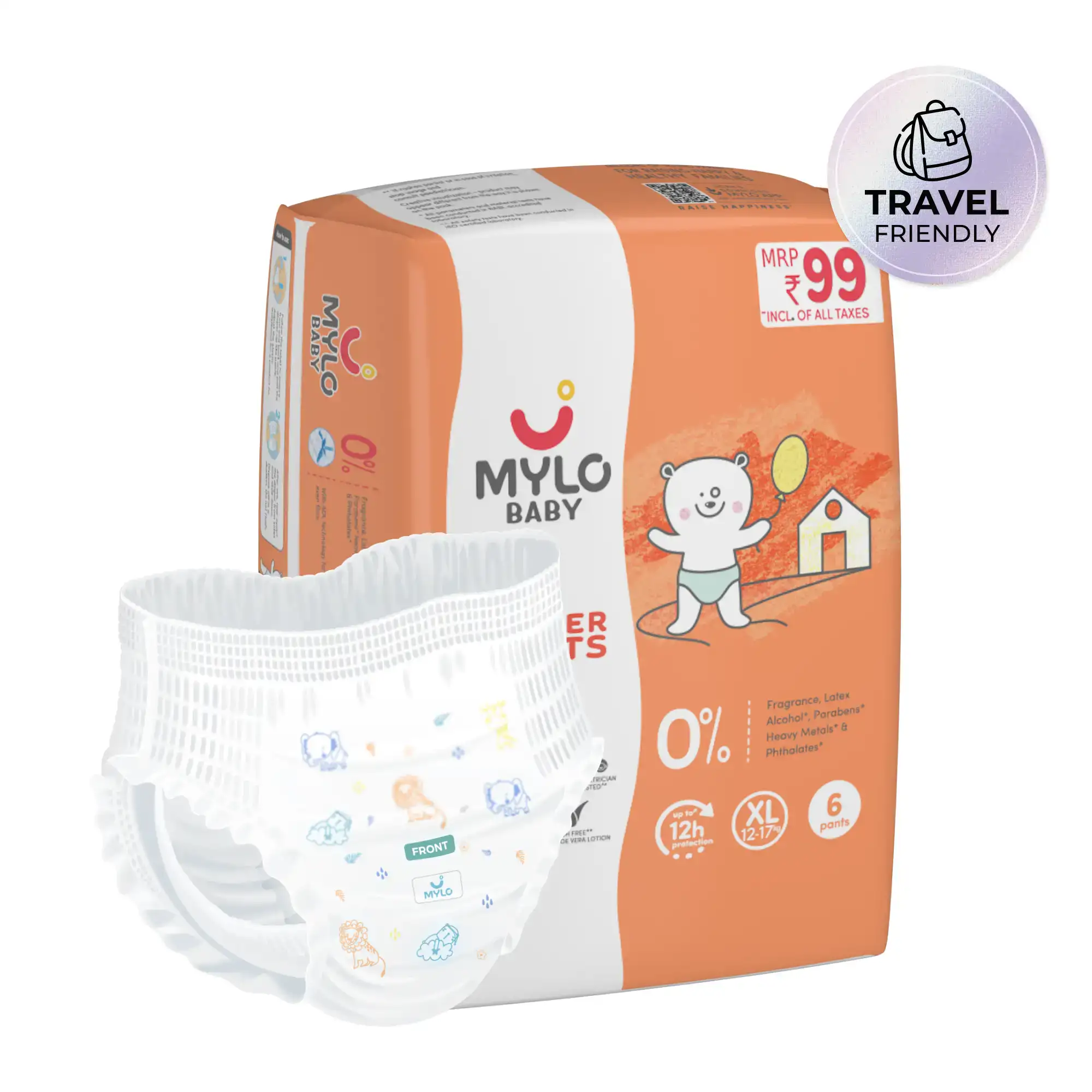 Baby Diaper Pants Extra Large (XL) Size 12-17 kgs (6 count) Leak Proof ...