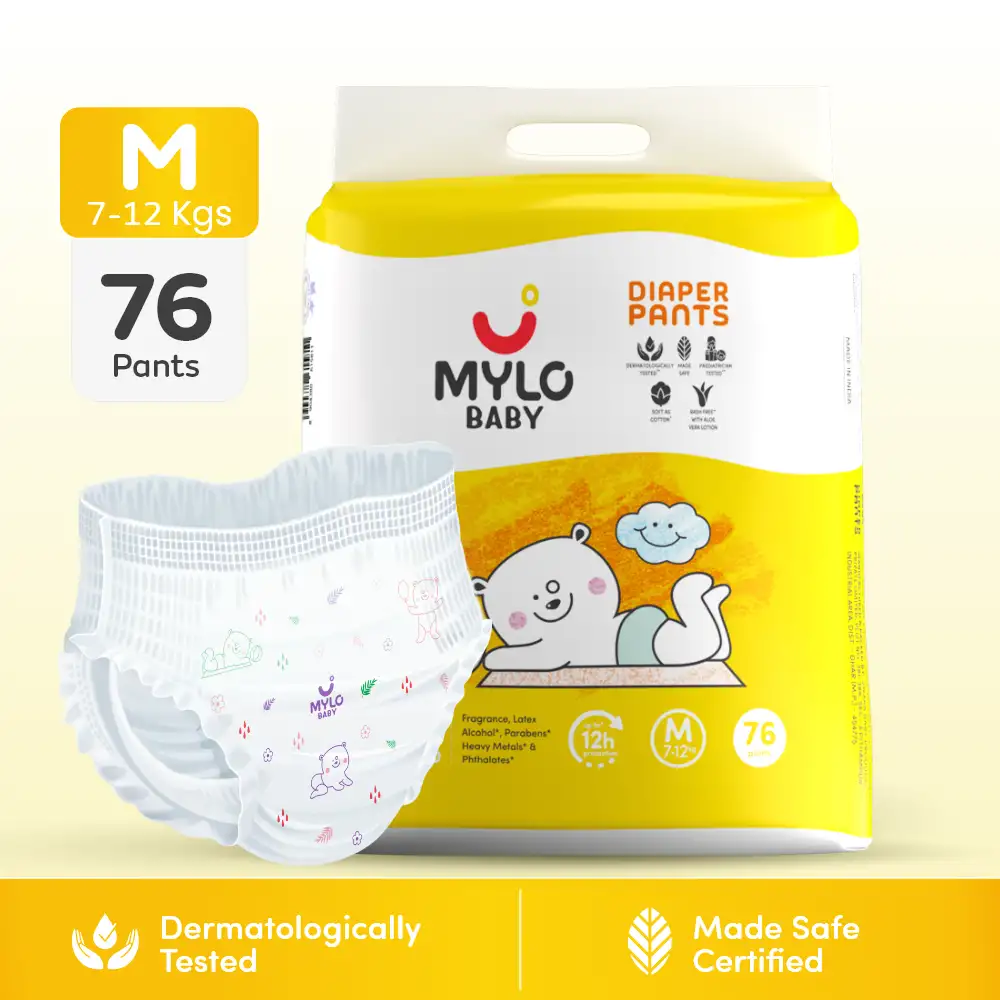 Baby Diaper Pants Medium (M) Size, 7-12 kgs with ADL Technology - 76 ...