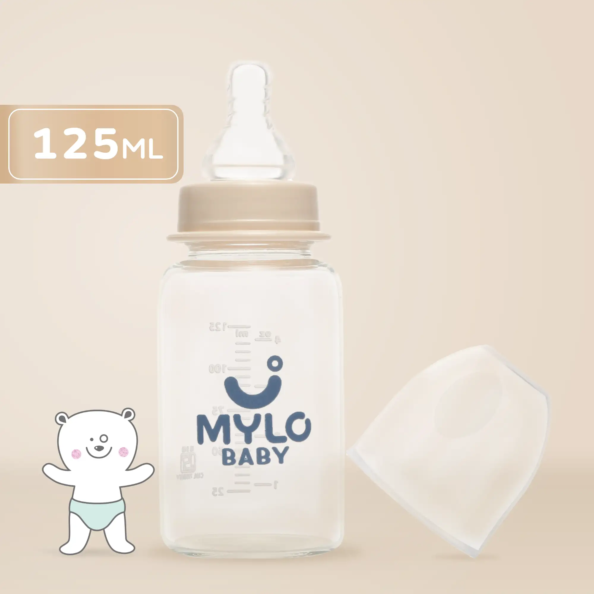 Mylo Feels Natural Glass Bottle wide neck| 120ml
